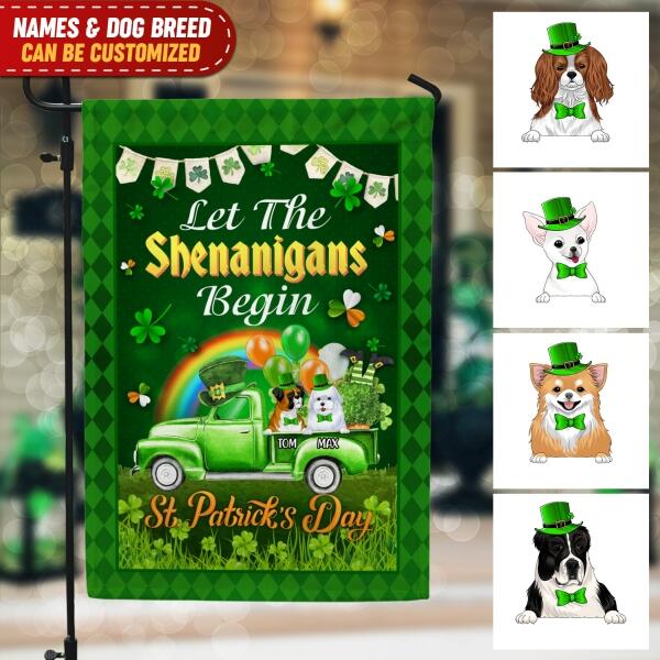 Let The Shenanigans Begin - Personalized Garden Flag For ST Patrick's ...