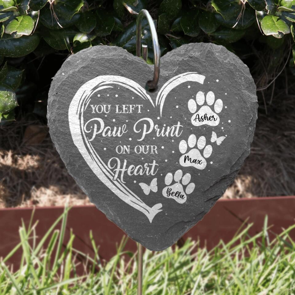 You Left A Paw print on Our Hearts - Personalized Slate Ornament ...