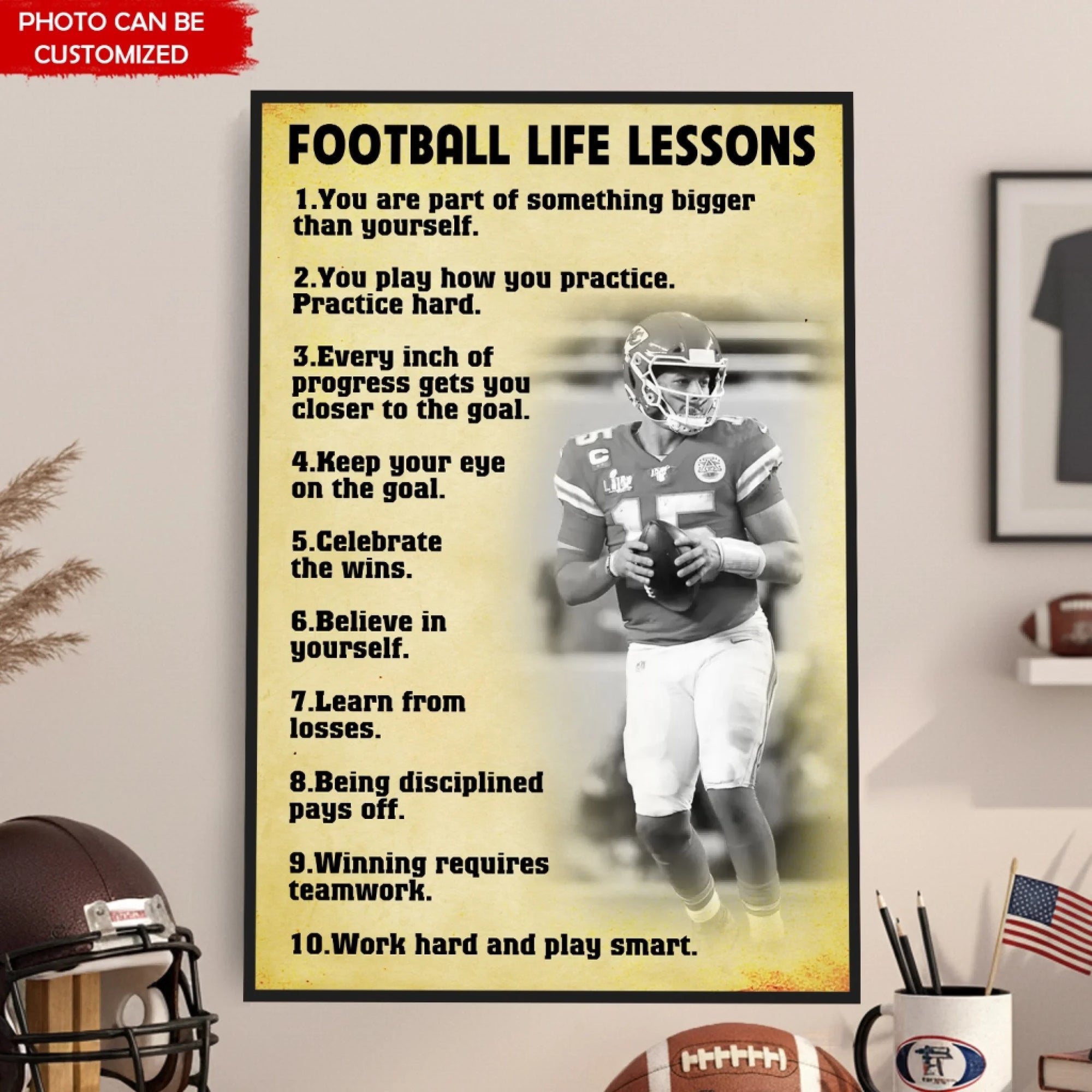 Football Life Lessons For Football Players - Personalized Poster, Foot ...