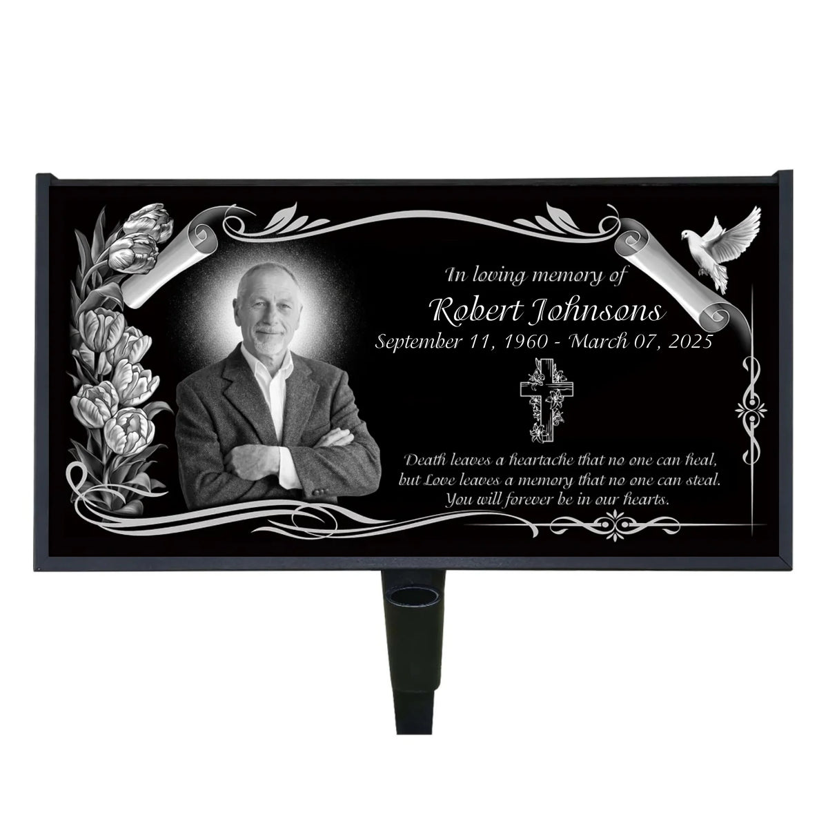 Personalized Granite Headstone With Stand – Memorial Sympathy Gift ...