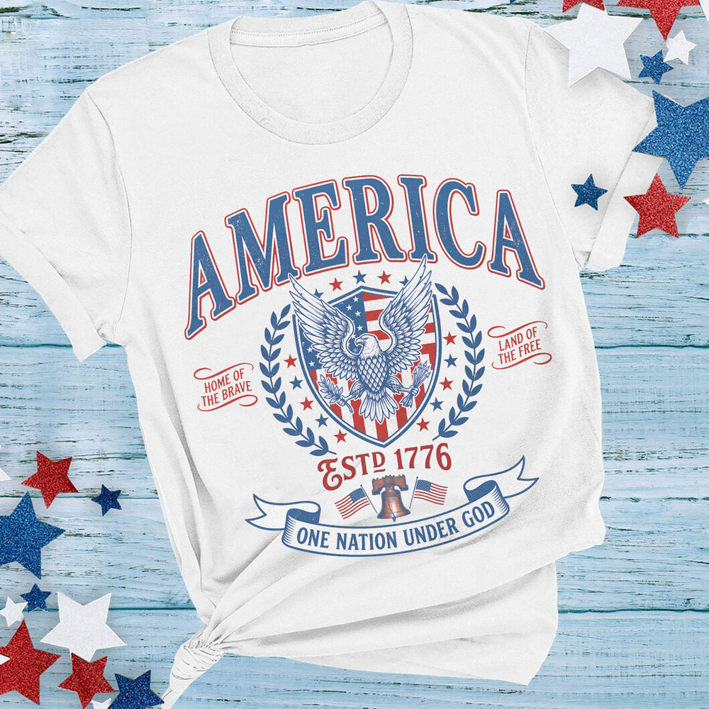 Vintage America Patriotic Eagle T-Shirt, USA Independence Day T-Shirt ...