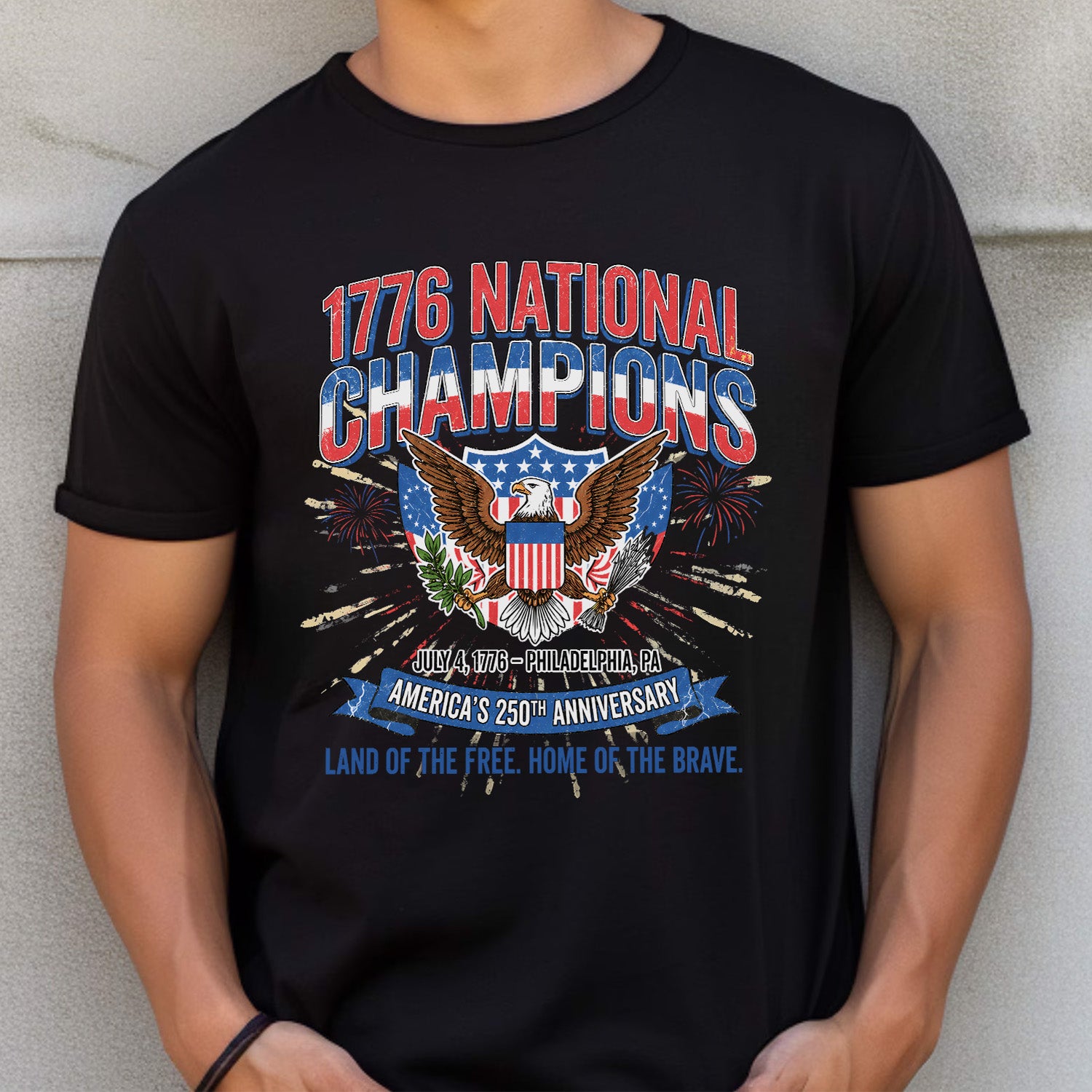 July 4th 1776 National Champions T-Shirt, America 250th Anniversary Sh ...
