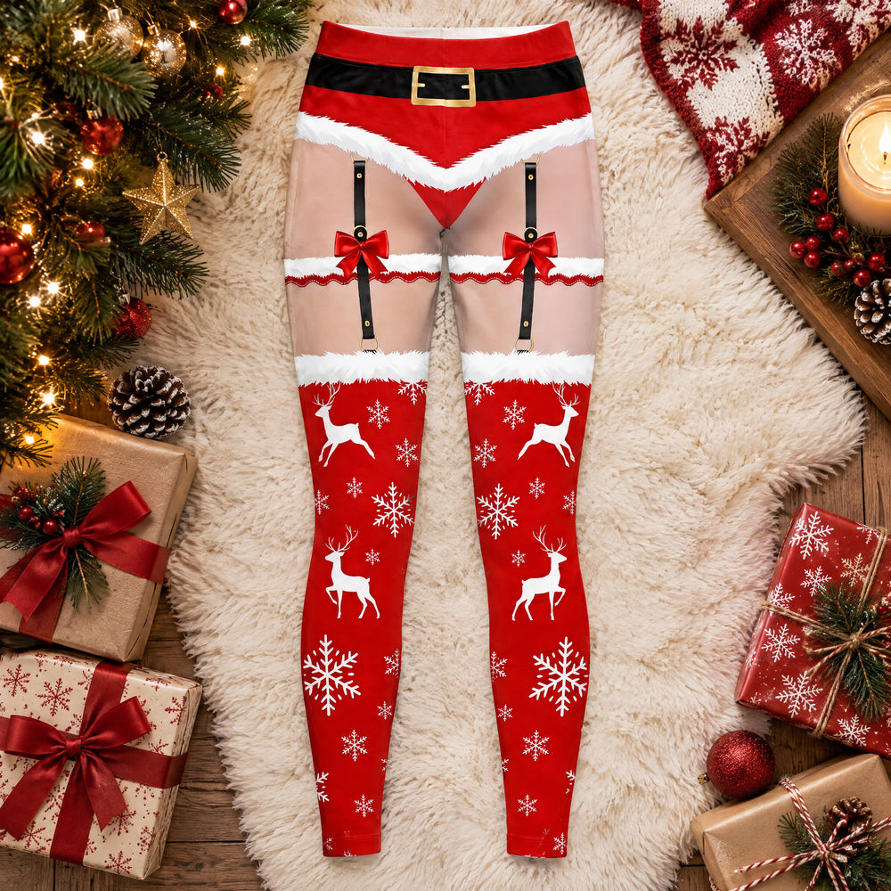 Too Festive To Be Nice Personalized Santa Suit Leggings - CustomizeAF™